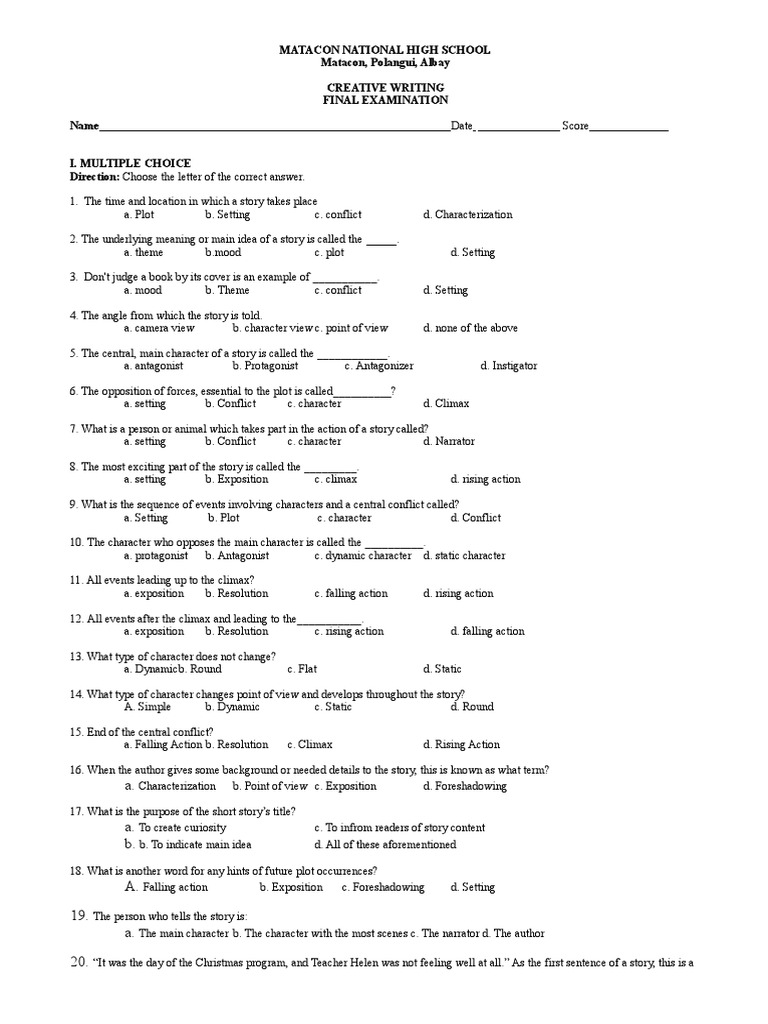 Creative Writing - FINALS | PDF