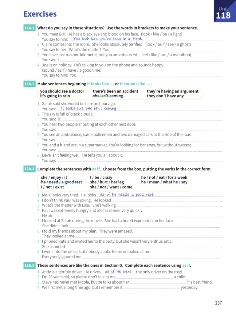 Like and As If Exercises | PDF