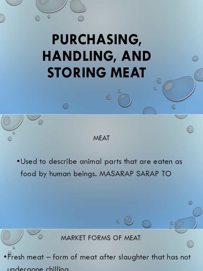 Purchasing, Handling, and Storing Meat (TLE 10) | PDF