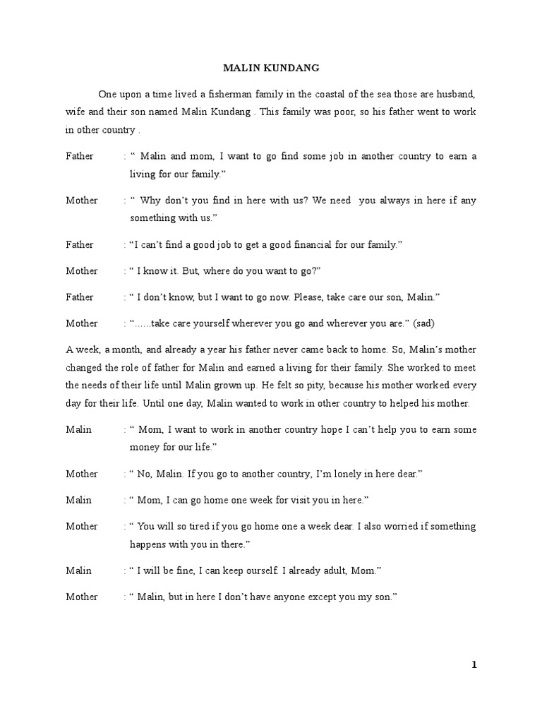 Dialog Malin Kundang | PDF