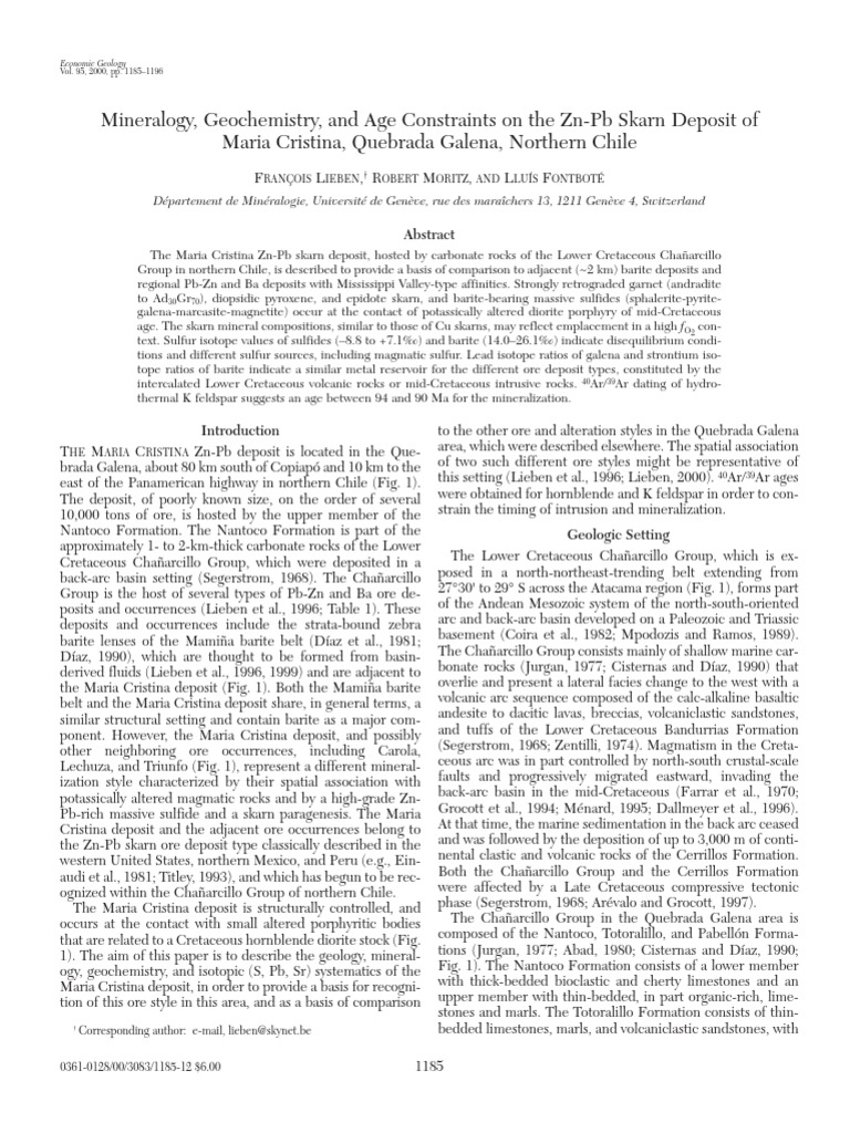 ZN-PB Skarn Deposit | PDF | Science & Mathematics