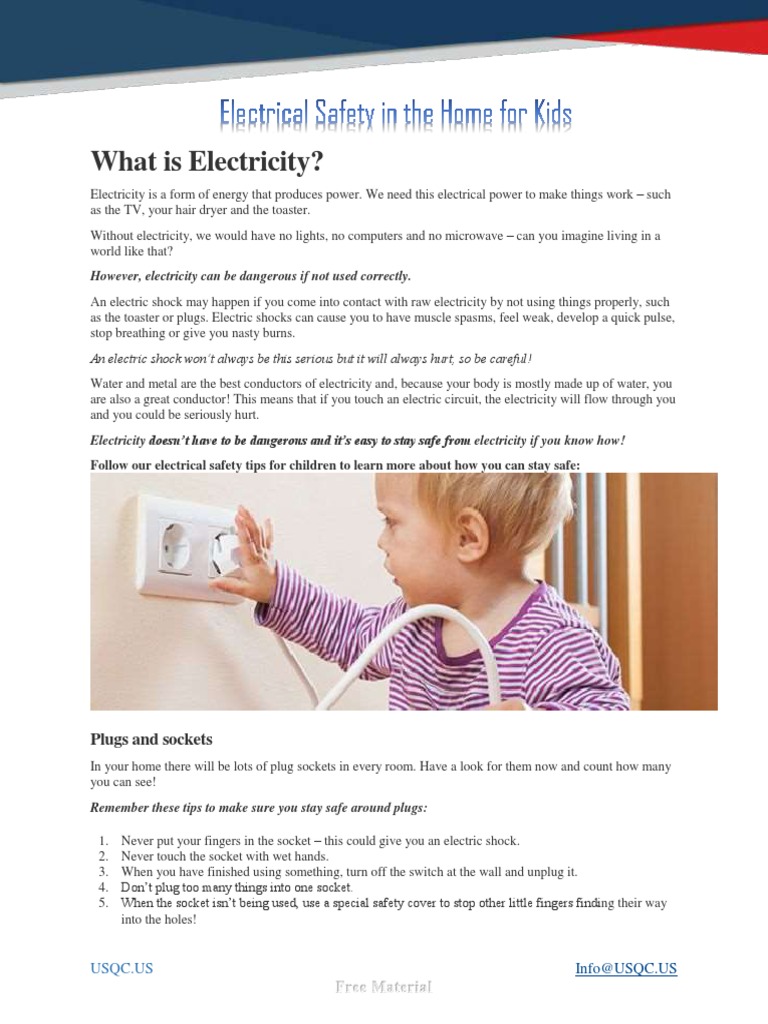Electrical Safety in The Home For Kids | PDF