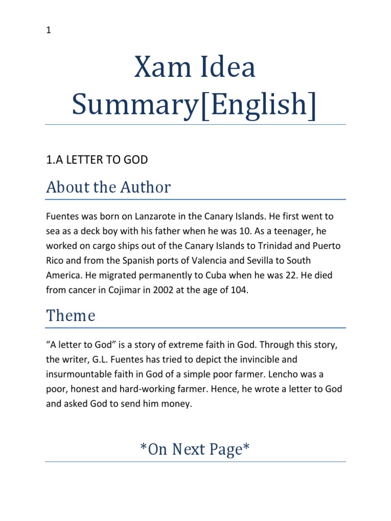 Xam Idea Summary ENGLISH COMPLETE | PDF