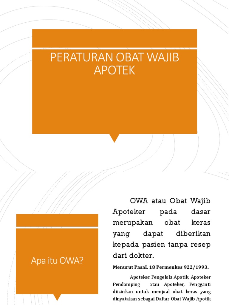 OWA (Obat Wajib Apotek) | PDF
