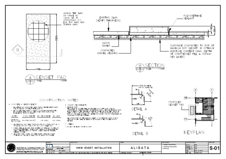 Genset Pad Design Details | PDF