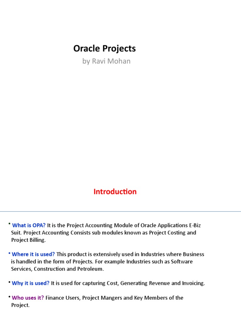 Oracle Project Accounting | PDF | Accounts Payable | Business