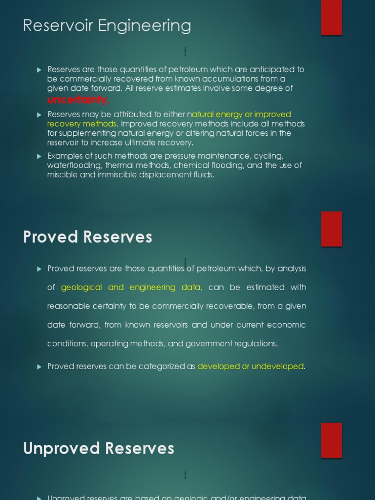 Reservoir Engineering CO1 Slides | PDF
