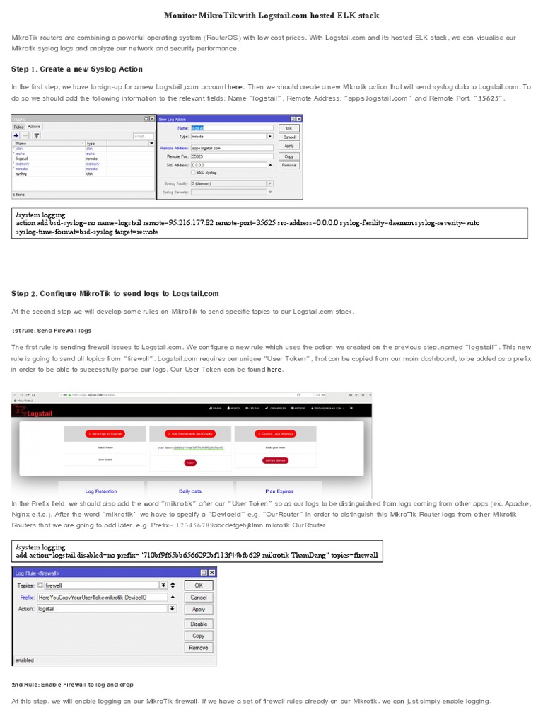 Monitor MikroTik with Logstail ELK | PDF
