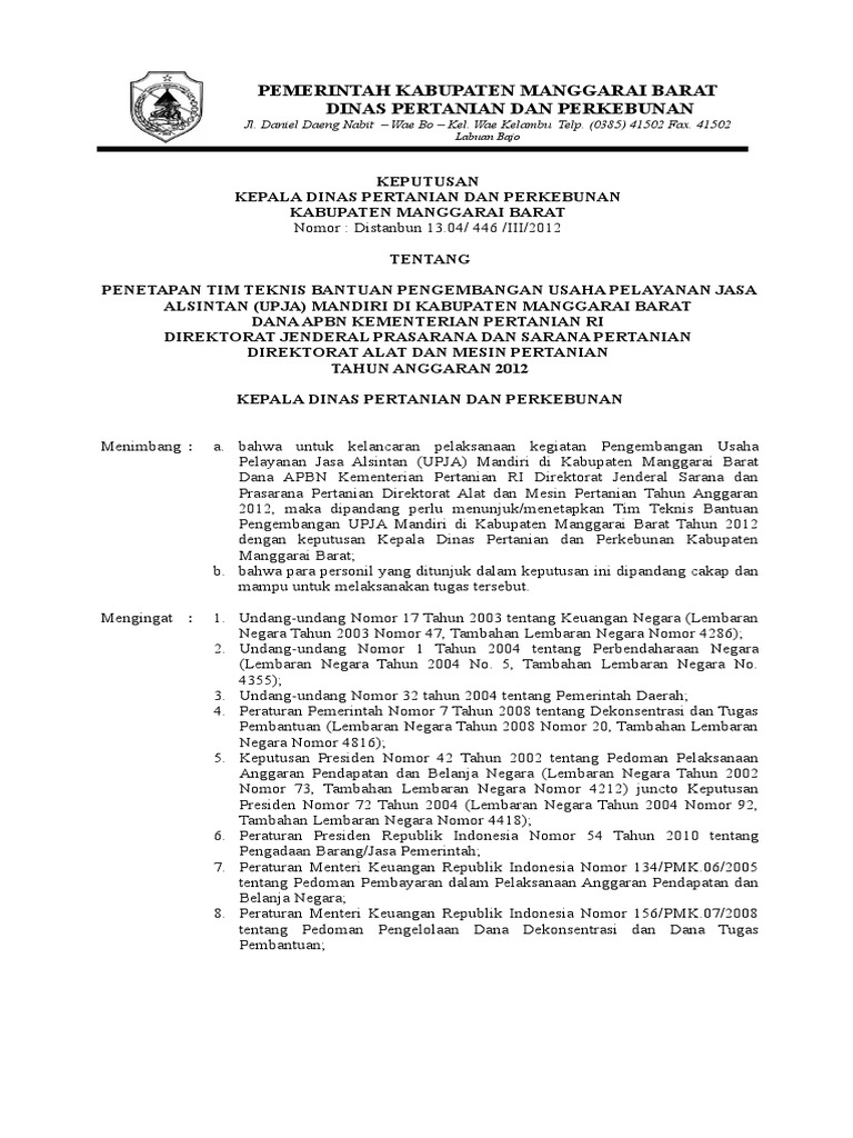 Contoh SK Tim Teknis | PDF