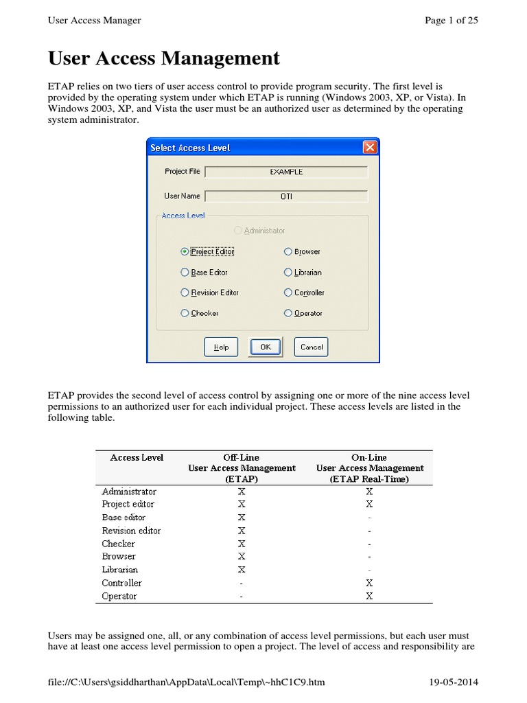ETAP User Access Management Guide | PDF | Computers | Technology ...