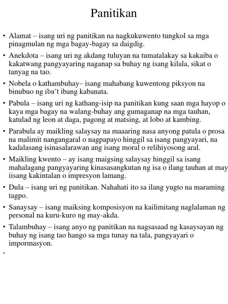 Panitikan | PDF