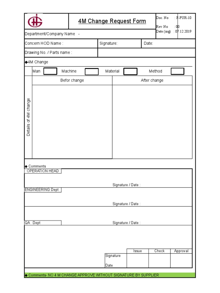 4M Change Request | PDF