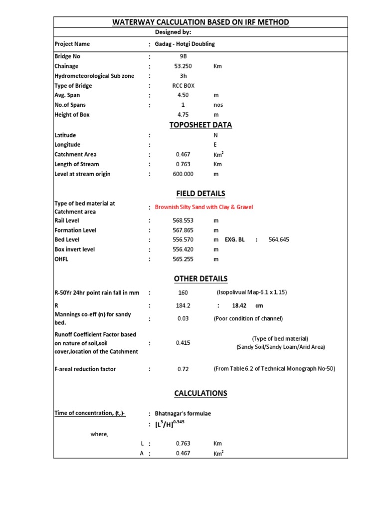 Waterway For Minor Bridge Pdf Pdf