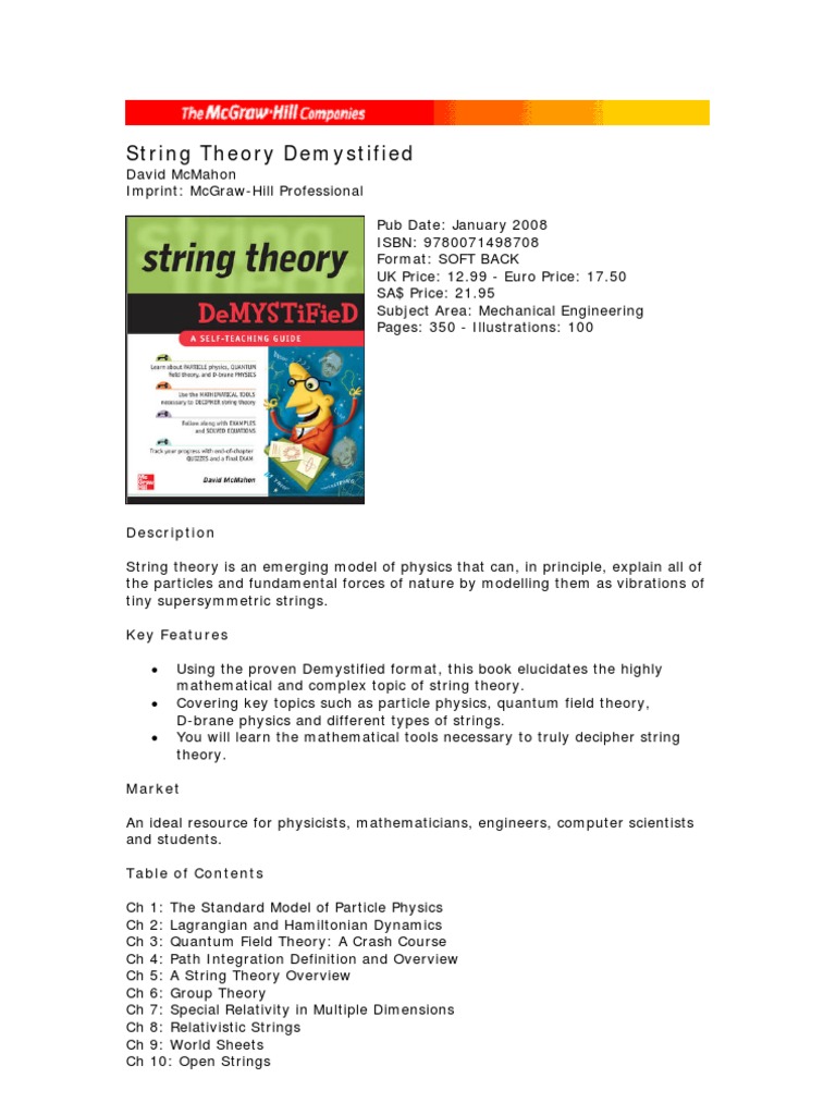 String Theory Demystified | PDF | String Theory | Building Information ...