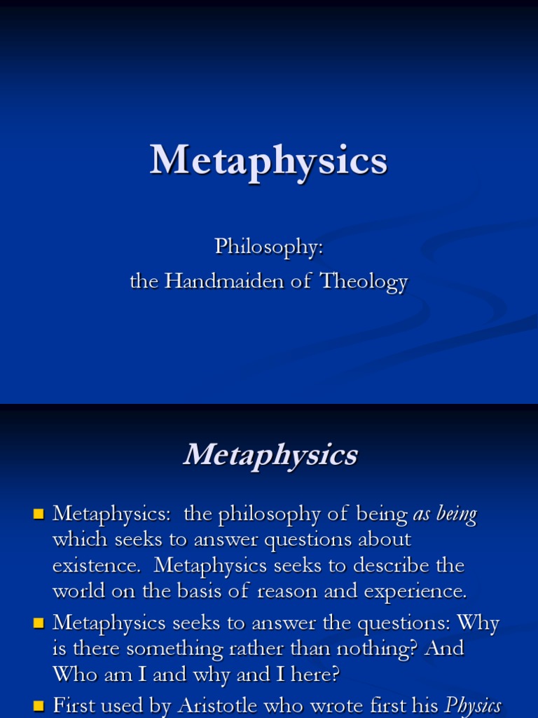 Metaphysics | PDF