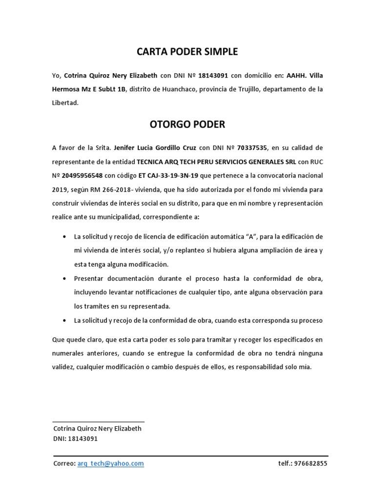 Carta Poder Simple | PDF