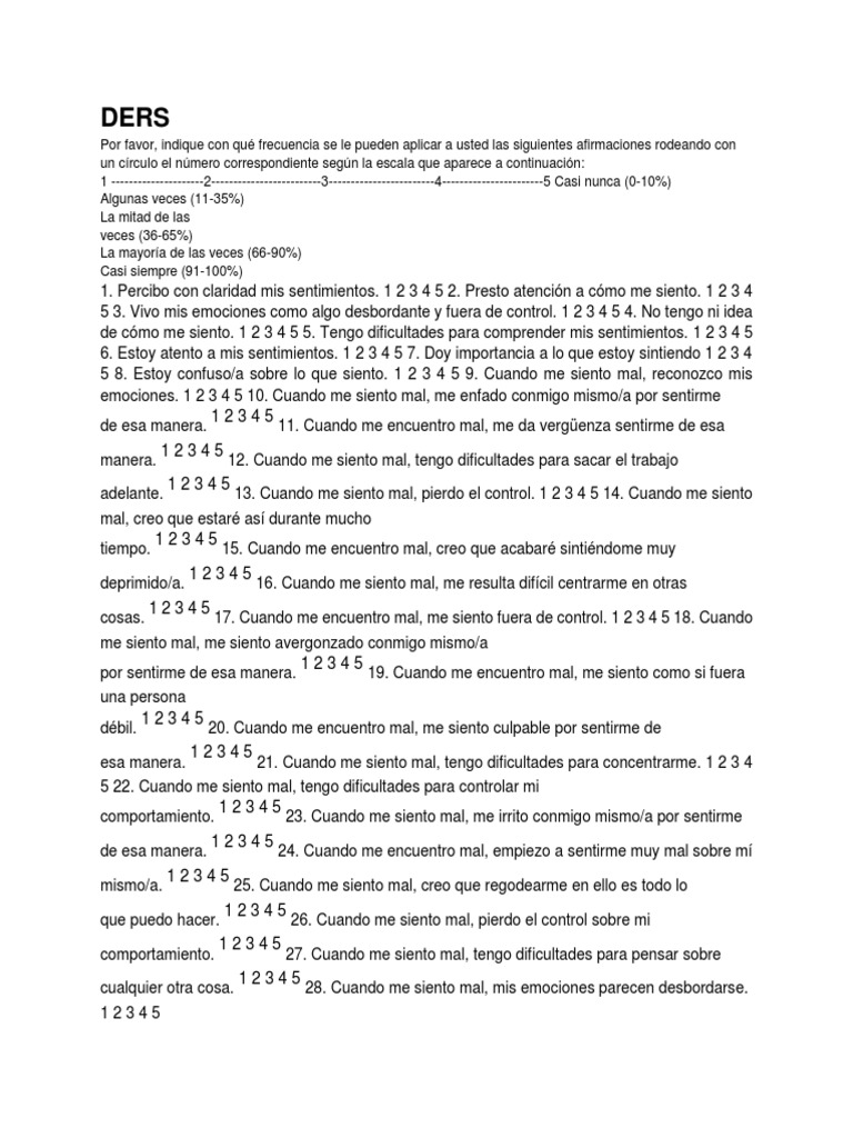 D 11 Escala DERS | PDF