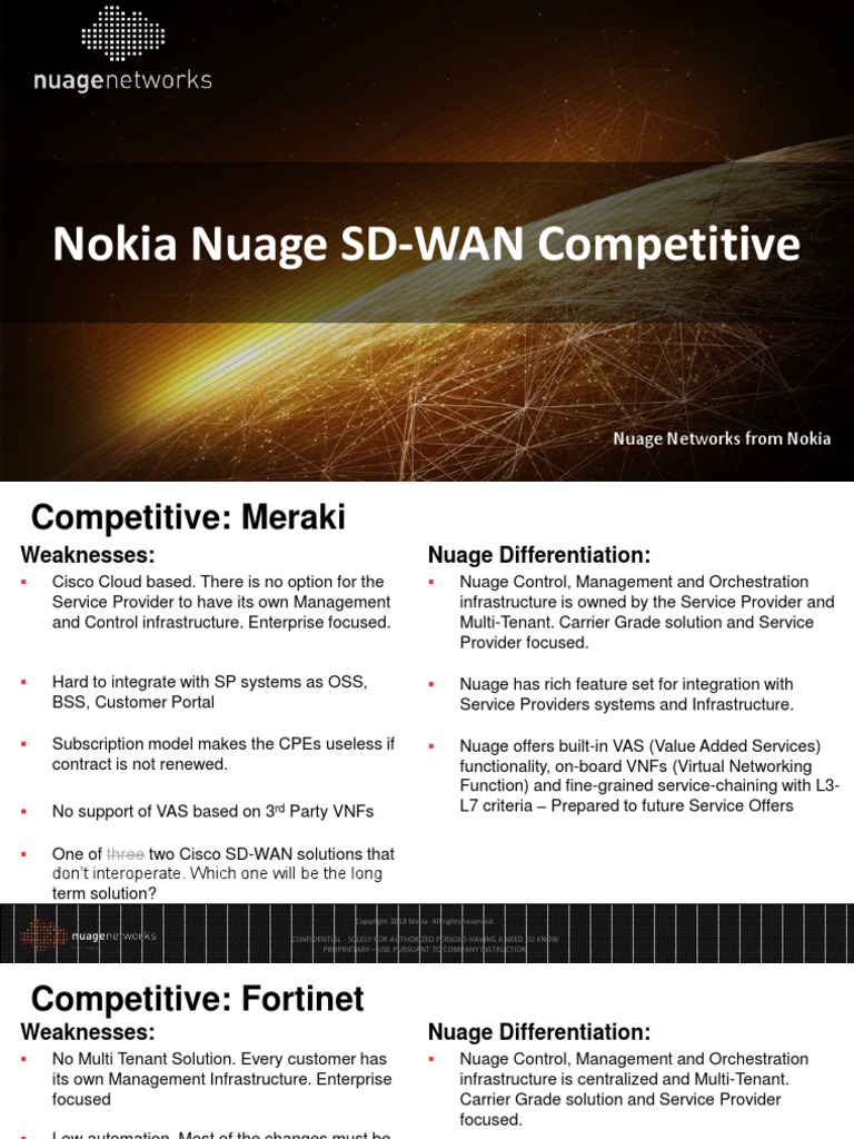 Nokia Nuage SD-WAN Competitive v1.7 | PDF | Business | Technology ...