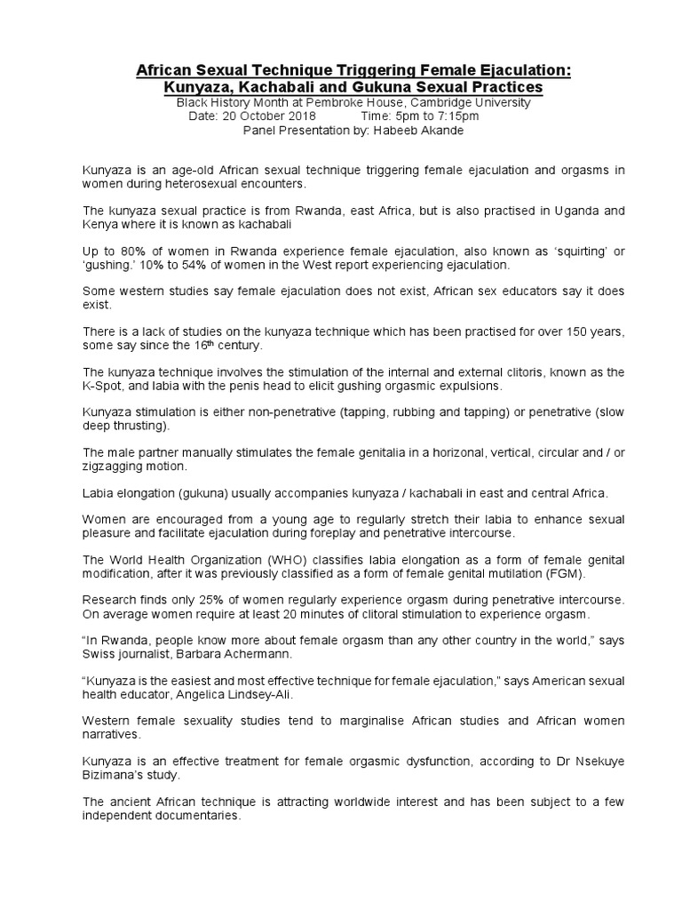 African Sexual Technique Triggering Fema PDF | PDF