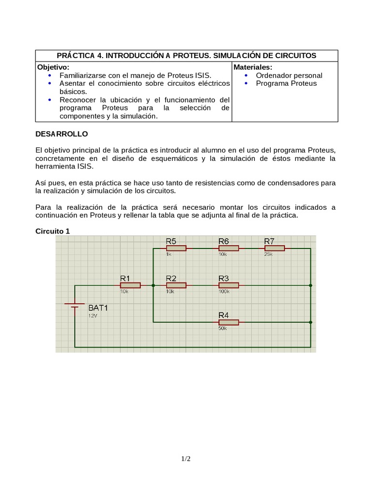 Práctica 4. Introducción A Proteus | PDF