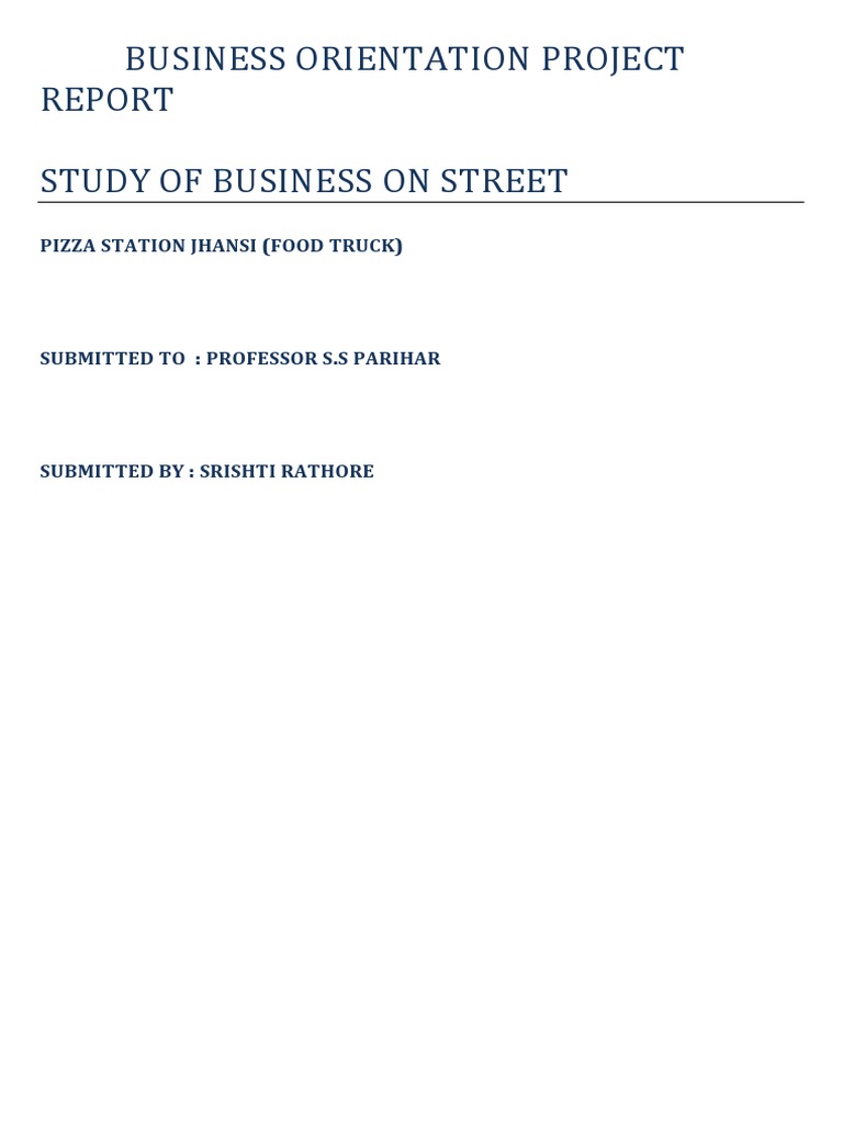 BUSINESS ORIENTATION PROJECT REPORT (Autosaved) Modified | PDF