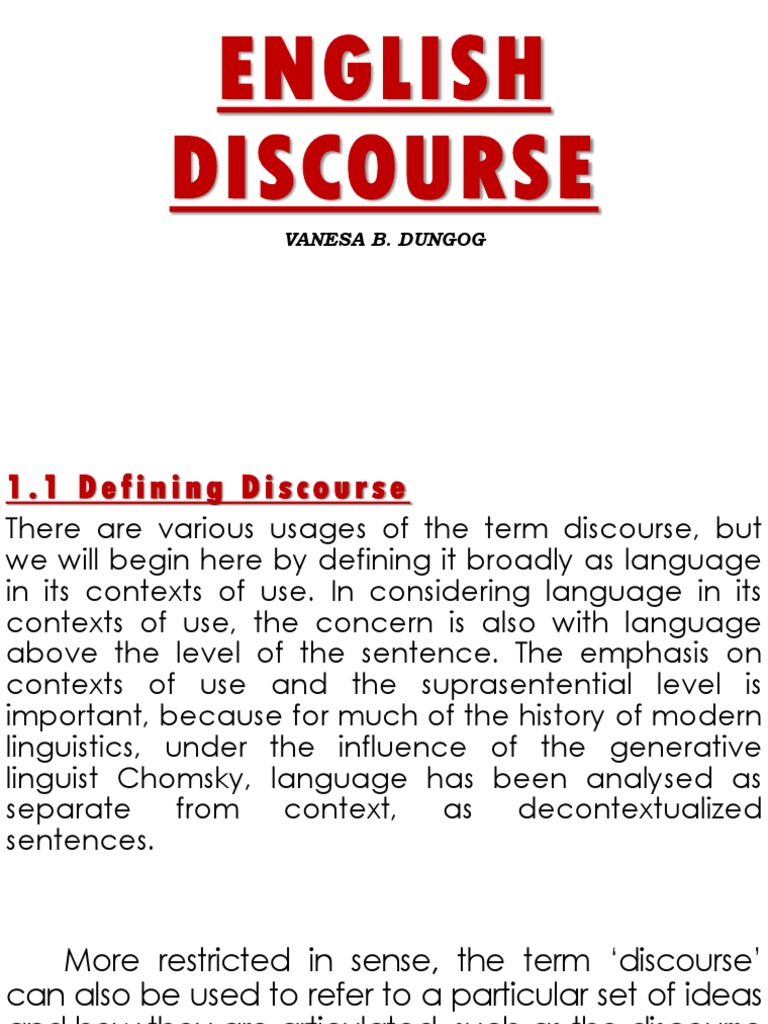 English Discourse | PDF
