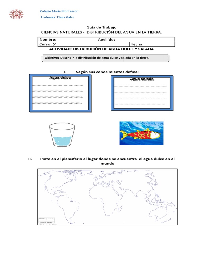 Guia 5 DISTRIBUCIÓN DE AGUA DULCE Y SALADA | PDF