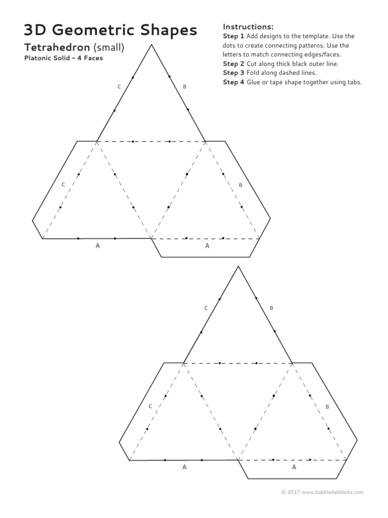 3D Geometric Shapes Templates BABBLE DABBLE DO | PDF
