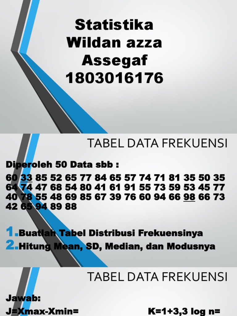 Statistika Tabel Data Frekuensi | PDF