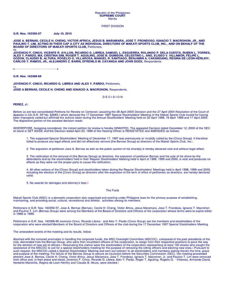 JOSE A. BERNAS v. JOVENCIO F. CINCO | PDF