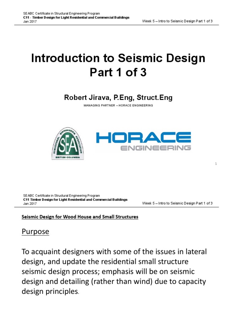 Week 5 - Introduction To Seismic Design Part 1 | PDF