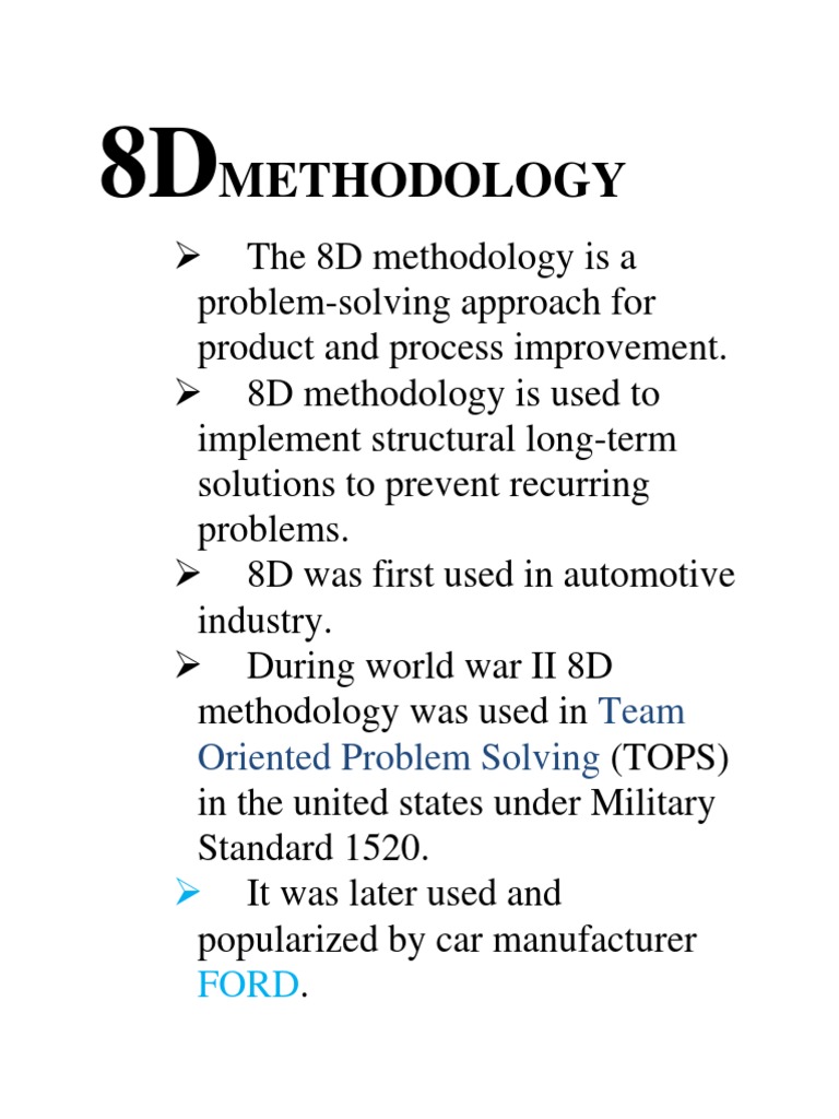 8D Methodology | PDF