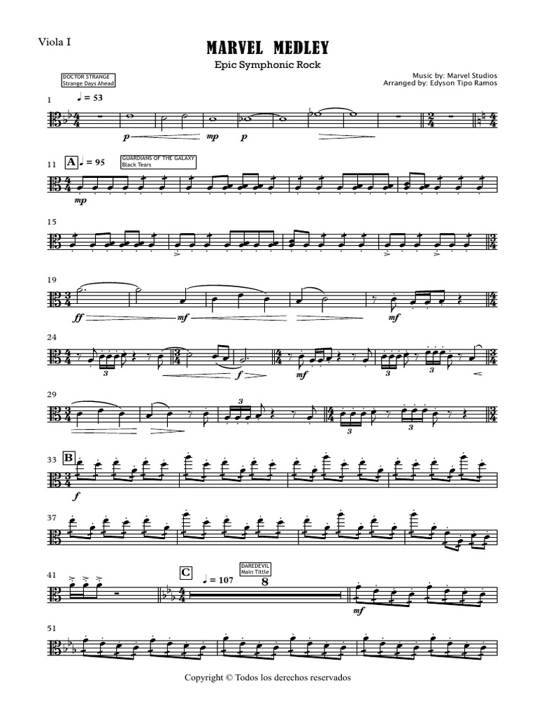 Marvel Medley - Viola I | PDF