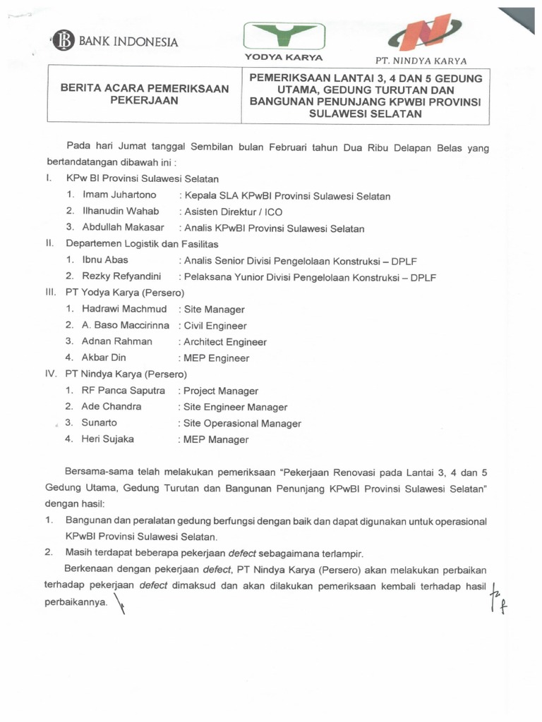 BAPP Pemeriksaan Lantai 3,4,5 Sulawesi Selatan PDF | PDF