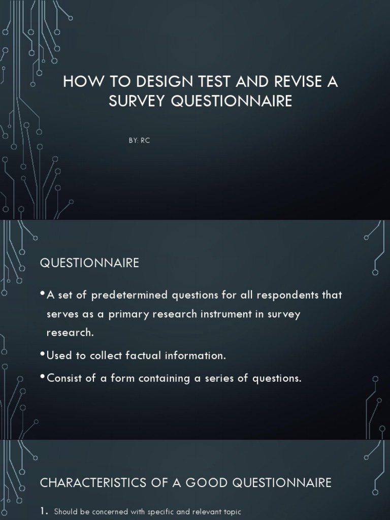 Designing and Revising Survey Questionnaires | PDF | Survey Methodology ...