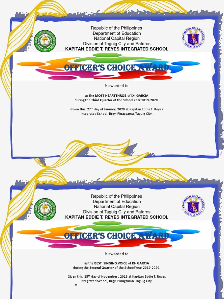 Officers Choice Award | PDF