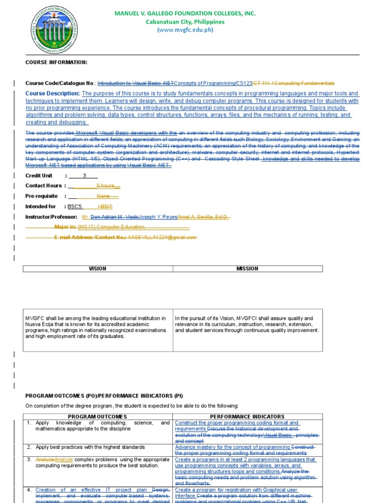 Concept of Programming (Syllabus) | PDF | Programming Language | Subroutine