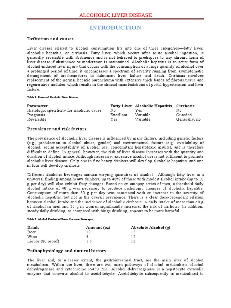 Case Study On Alcoholic Liver Disease | PDF | Hepatitis | Liver