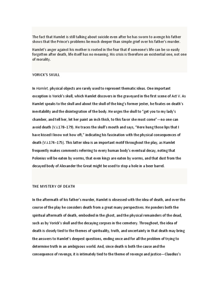 Hamlet Mortality Themes | PDF | Hamlet | Death
