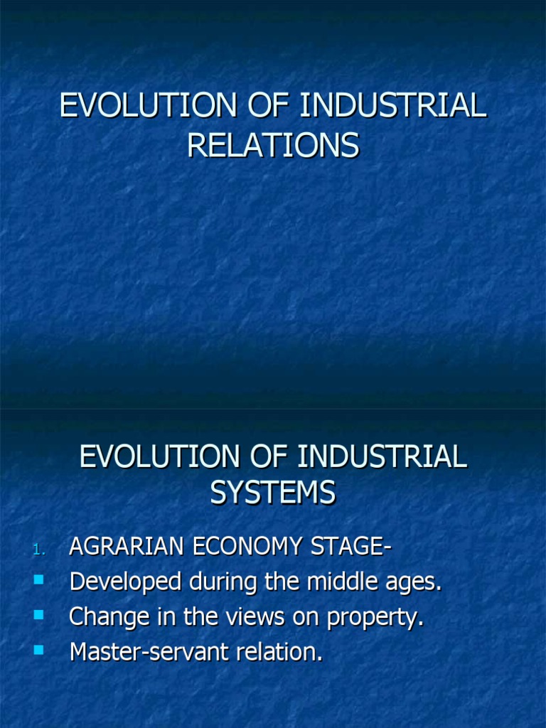 Evolution of Industrial Relations | PDF