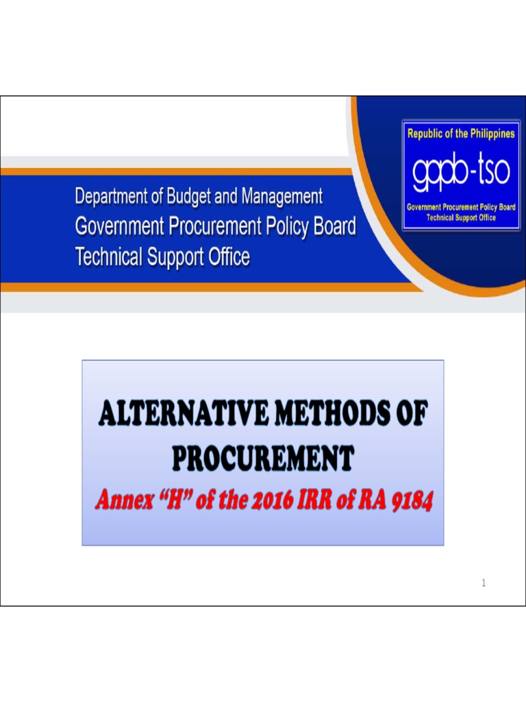 06 Alternative Methods of Procurement PDF | PDF | Procurement | Offer ...
