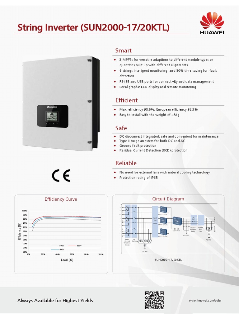 PV Inverter Catalogue - HUAWEI SUN2000-20KTL | PDF | Power Inverter ...
