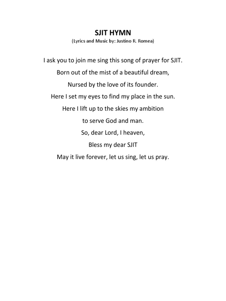 Sjit Hymn Pdf