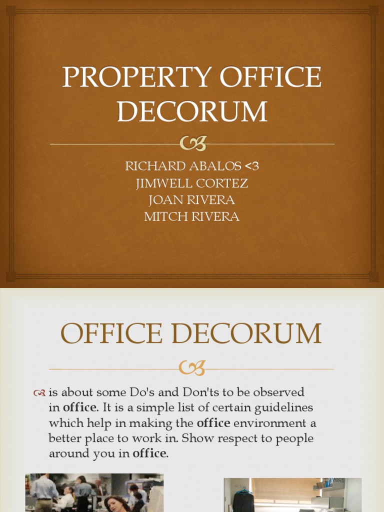 Property Office Decorum | PDF | Etiquette | Psychological Concepts