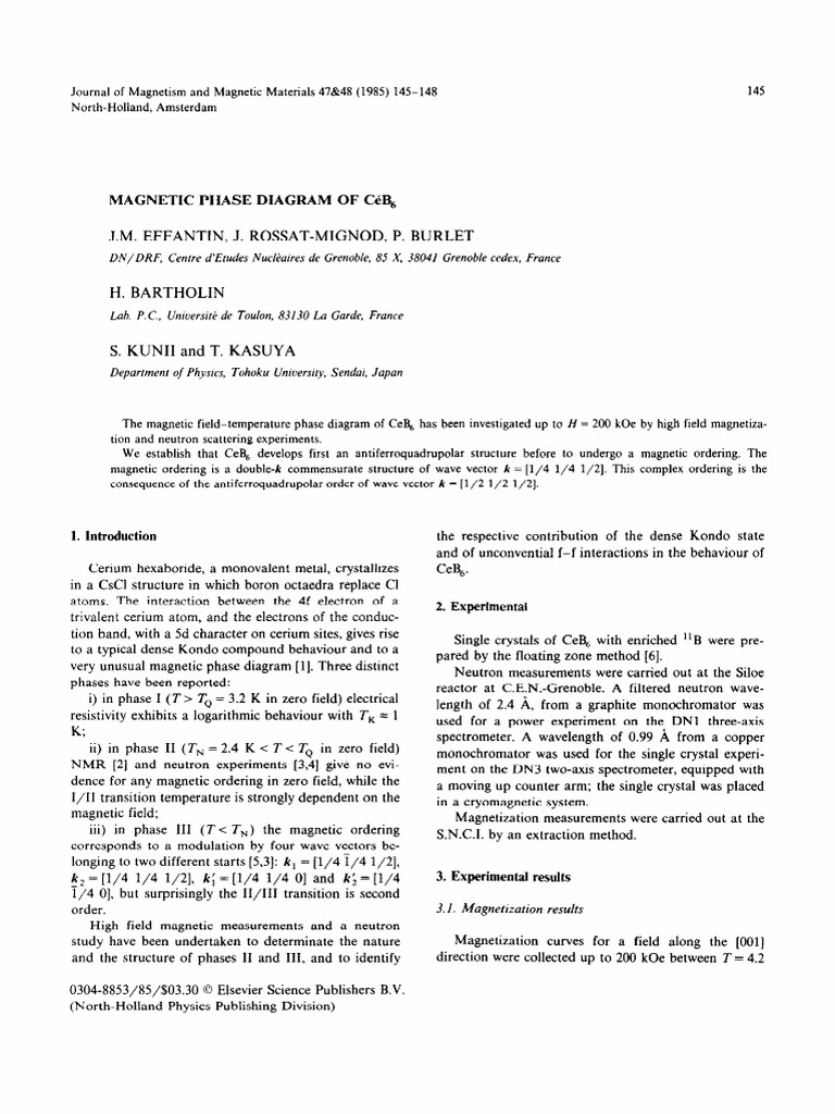 Magnetic Phase Diagram of CeB6 | PDF | Nuclear Magnetic Resonance ...