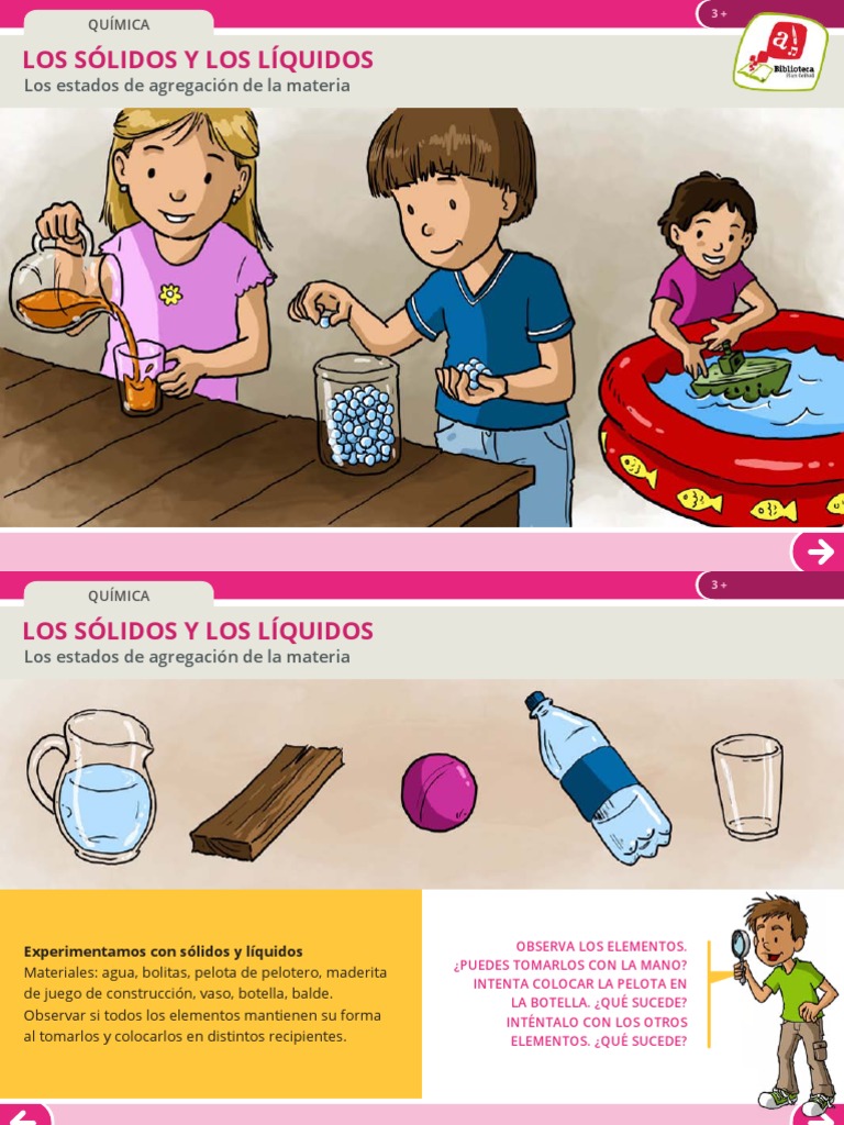 Sólidos y Líquidos: Experimentos para Niños | PDF