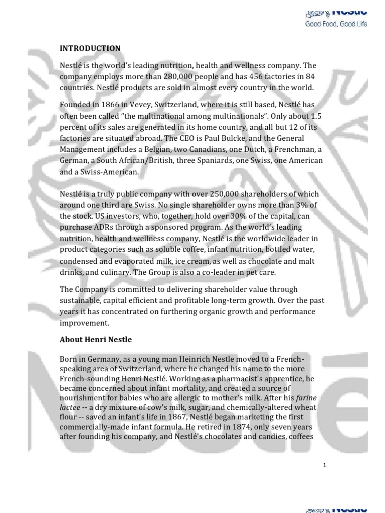 Nestle Report | PDF | Nestlé | Dairy