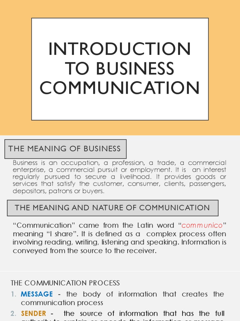 Introduction To Business Communication | PDF | Nonverbal Communication ...