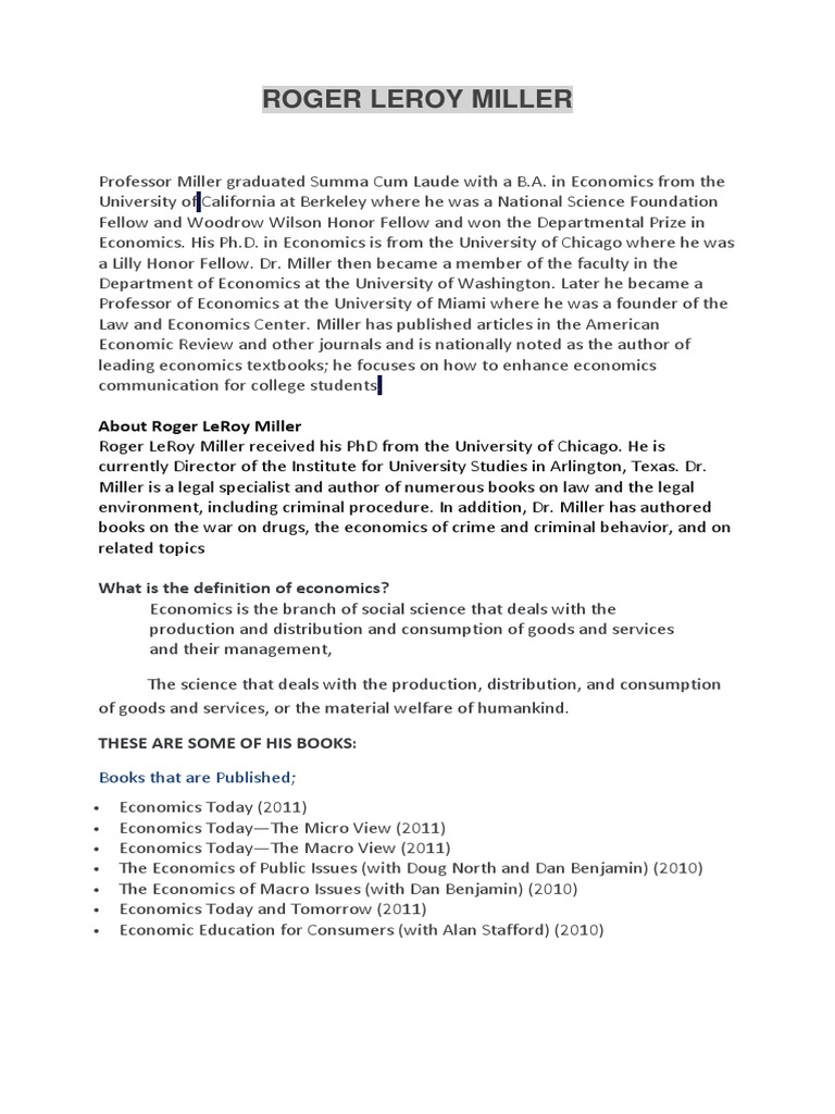 Roger Leroy Miller | PDF