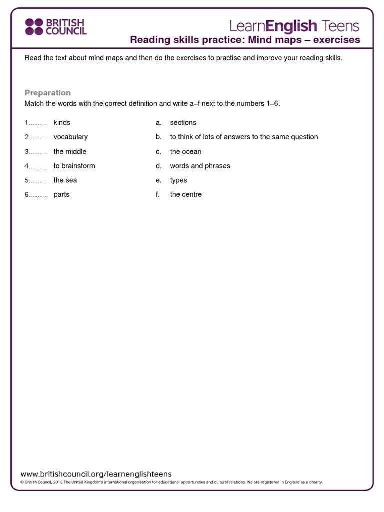 Mind Maps - Exercises | PDF | Question | Vocabulary